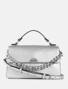 Guess Vinna Mini Foldover Crossbody Bag Silver Color For Women ...
